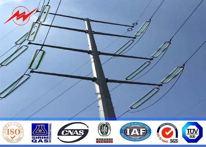 16sides 8m 5KN Steel Utility Pole for overhead transmission line power ...
