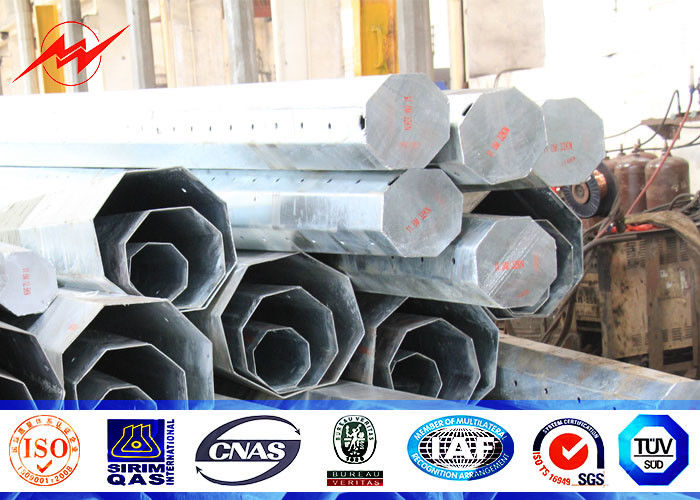 Octagonal Shape Galvanized Steel Electric Pole 10M 5KN Load Steel ...
