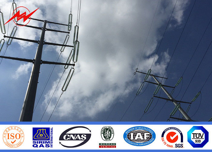 240kv Metal Transmission Line Poles 18m Electric Power Pole For Steel ...