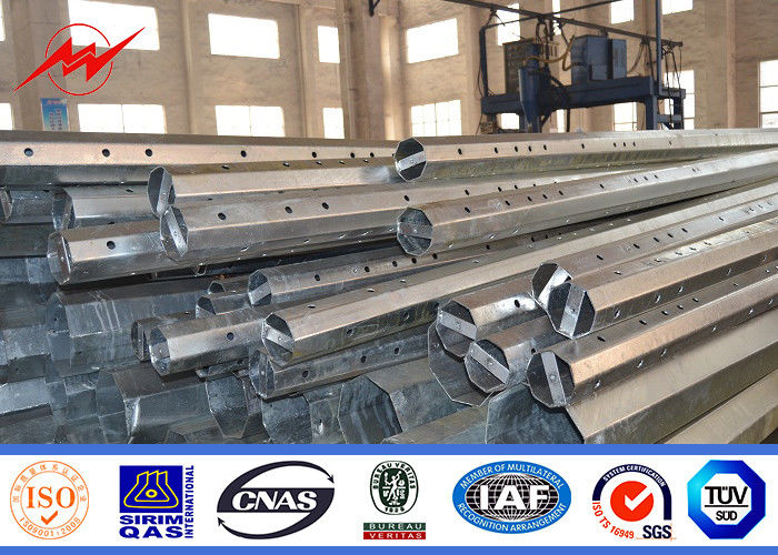 Standard NEA Galvanized Steel Poles For 13.8kV 69kV Distribution Lines ...