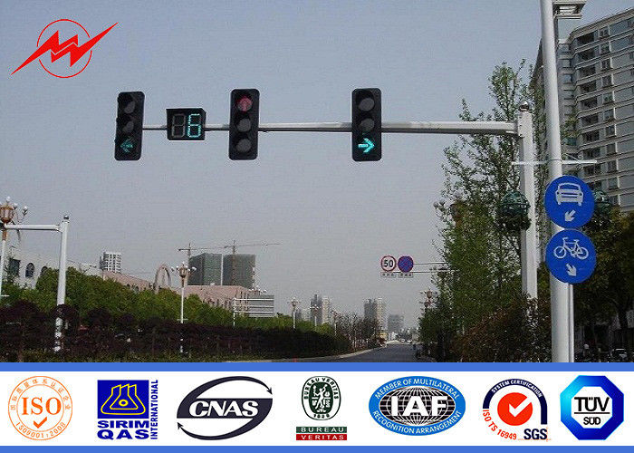 6.5m Height High Mast Poles / Road Lighting Pole For LED Traffic Signs ...