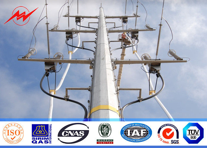 11M 1.8 Safety Factor Steel Utility Poles For Power Transmission Line ...