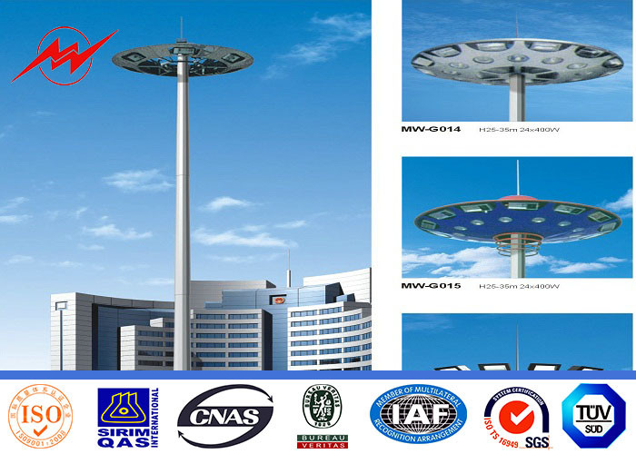 Multisided 40M 12 Lamps Galvanized High Mast Pole for Plaza Lighting ...