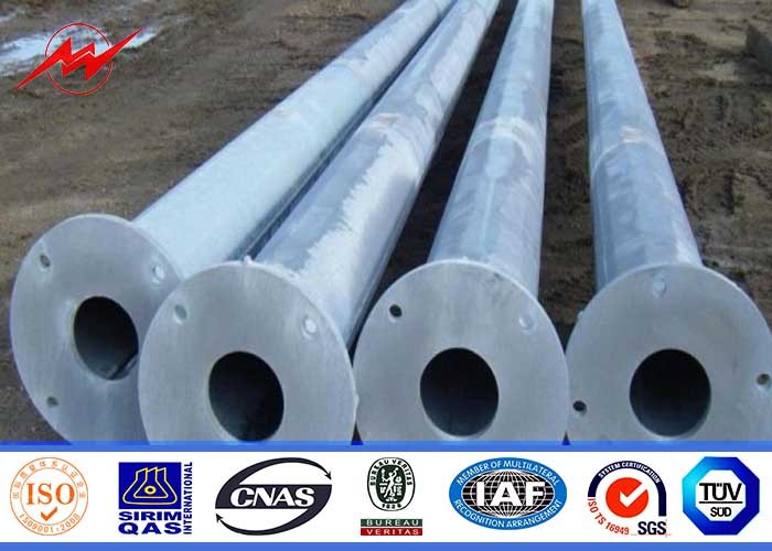 Hot Dip Galvanized 60 Ft Length 70 Ft 90 Ft Steel Pole For Electricity ...