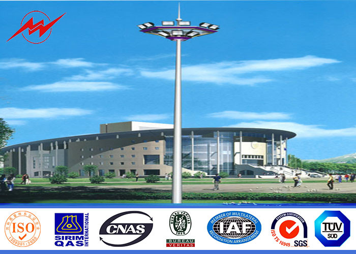 15M LED High Mast Light Pole Highway / Airport High Mast Lighting Pole ...