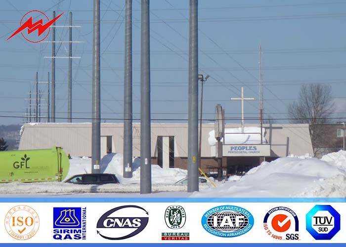 Octagonal 35FT 110kv Steel utility Pole with steel climbing rung for ...