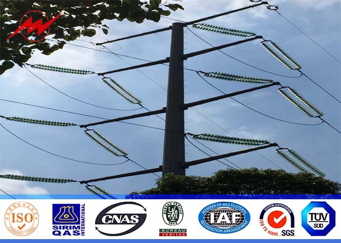 12M 650DaN Steel Utility Pole 3mm thickness Gr65 material for 110kv ...