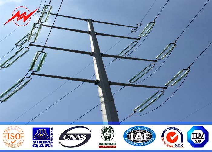 16sides 8m 5KN Steel Utility Pole for overhead transmission line power ...