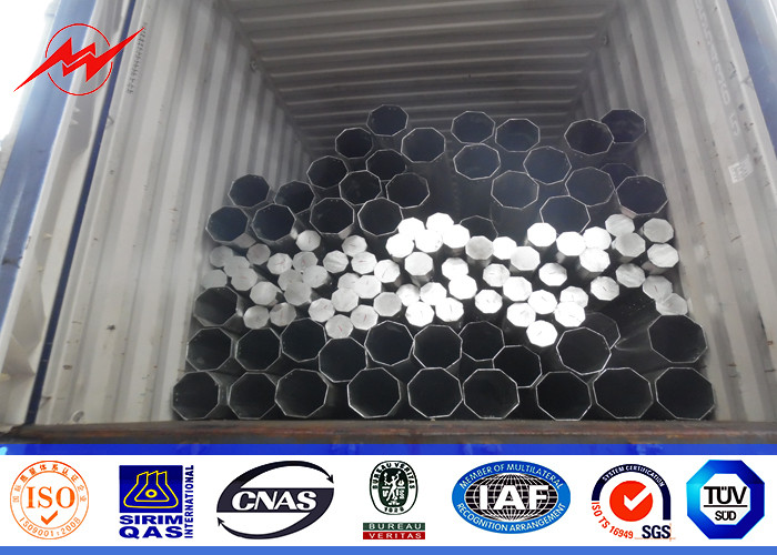 Double Cross Arm Round 69kv 10m joint type Steel Utility Pole Explosion ...