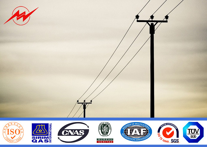 Octagonal Double Circuit Electrical Galvanized Steel Pole Approved