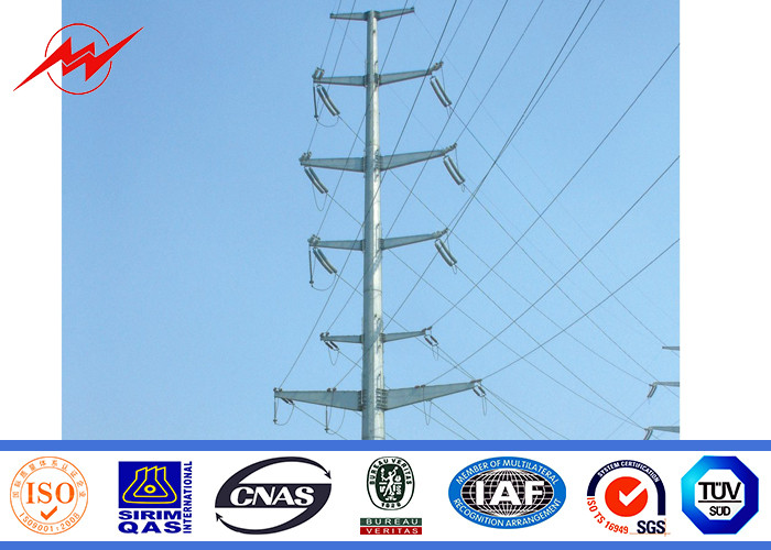 Professional Direct Buried Q345 15m Metal Utility Poles Octagonal Cross ...