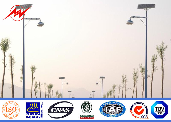 8m Height Street Light Pole 1m Double Arm Parking Lot Lighting Pole 3mm ...