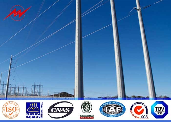 Class Two 40FT Height Steel Electrical Power Pole 5mm Thickness For ...