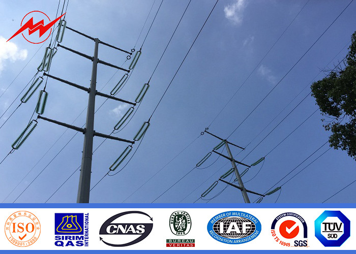High Voltage Transmission Steel Utility Pole 1250KG Load 2.75mm Thickness