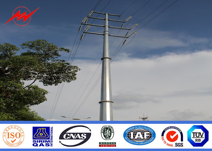 Medium Voltage Electrical Power Pole , Customized Electric Steel ...