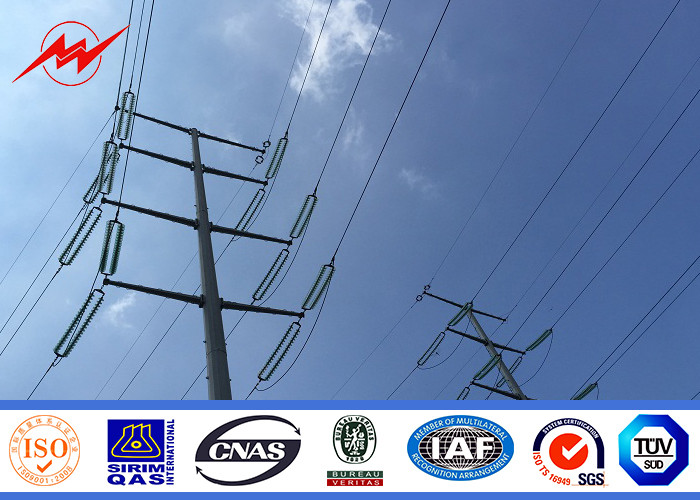 ISO 9001 8M 250 Dan Galvanized Steel Power Pole With Yield Strength 355 ...