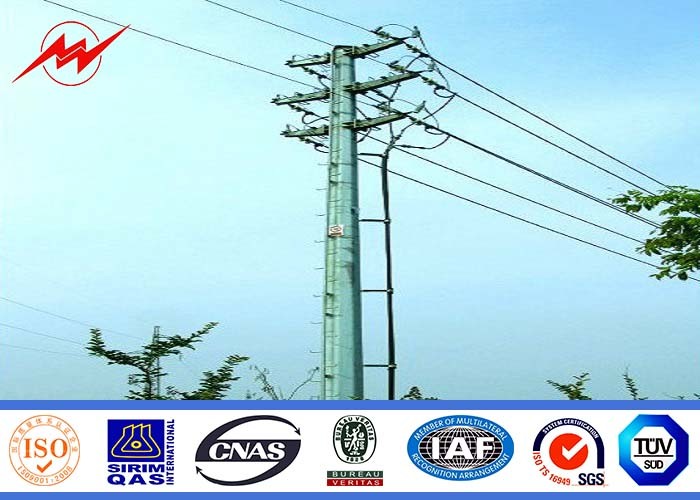 12 Sided 8mm 21m Steel Utility Poles Large Bearing Load For Steel ...