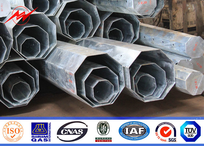 12 Sided 8mm 21m Steel Utility Poles Large Bearing Load For Steel ...