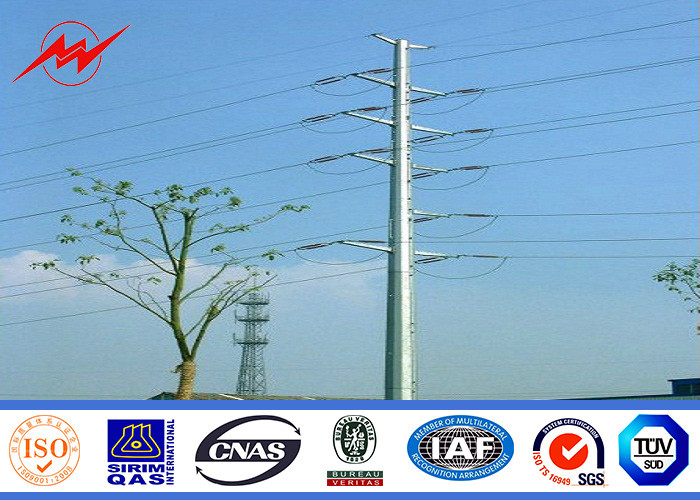 ICQ 16m 139kv Octagonal Poles Electrical Steel Power Pole For Mining ...