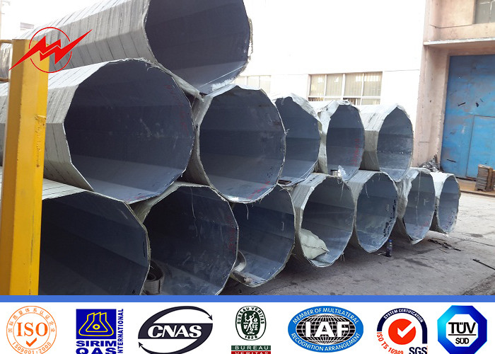 Standard NEA Galvanized Steel Poles For 13.8kV 69kV Distribution Lines ...