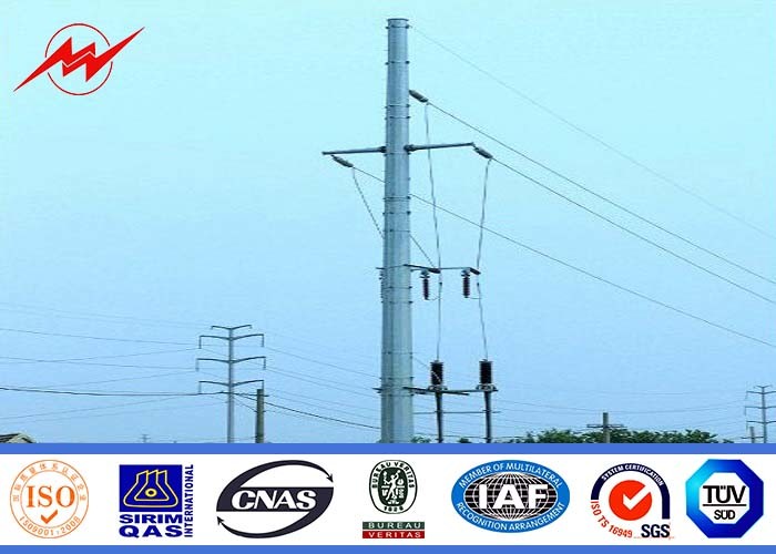 169KV 16m Galvanized Steel Pole Power Line Steel Utility Poles For ...