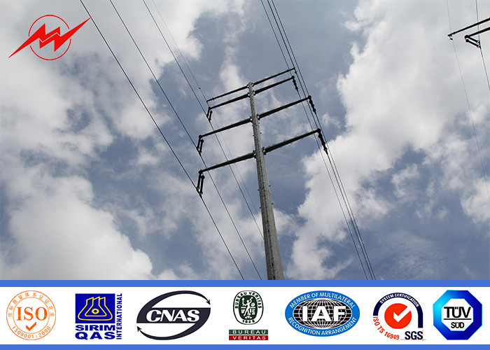 AWS D1.1 Hot Dip Galvanized Power Transmission Poles For Electrical ...