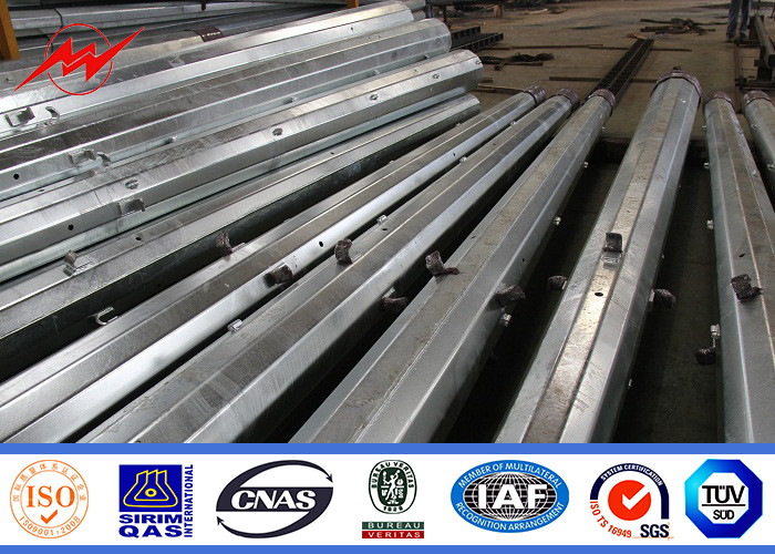 High Voltage Overhead Line Hot Dip Galvanized 36m Steel Utility Poles ...