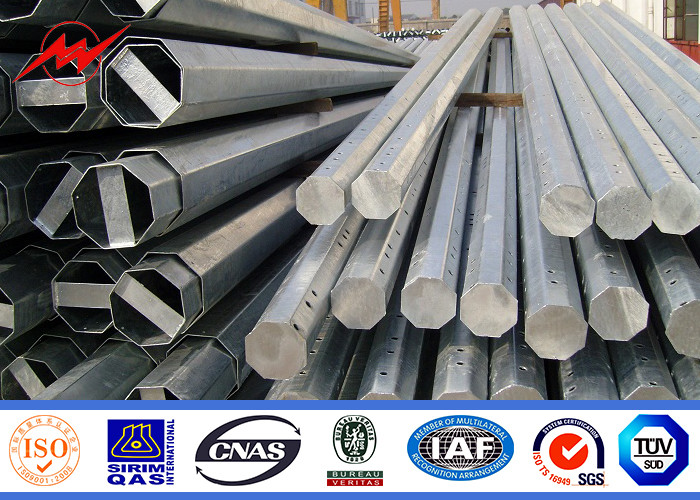 10m Height Bitumen Floodlight Pole For High Voltage Transmission Line