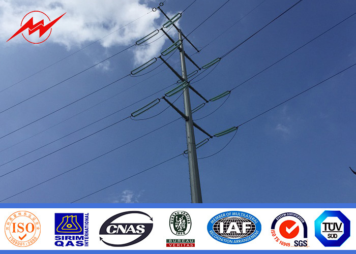 110 KV Transmission Electrical Power Pole Octagonal / Polygonal Steel Poles