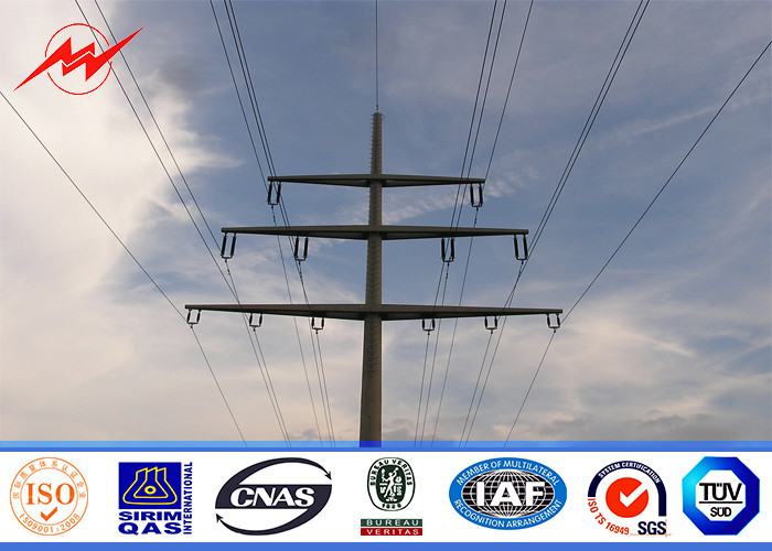 Polygonal 70FT 69kv Metal Steel Utility Poles Galvanized Structure ...
