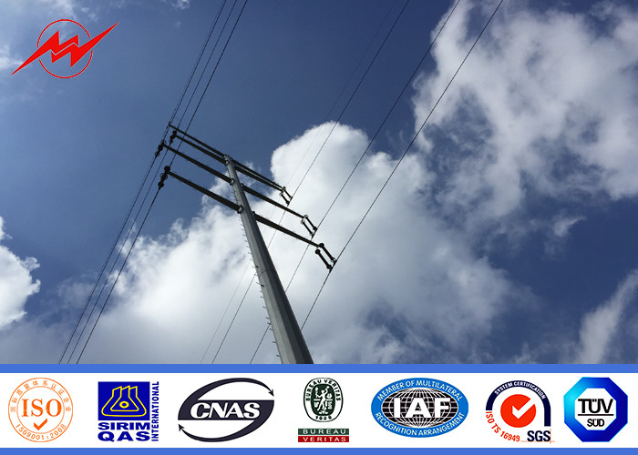 Medium Voltage 16m 2.5KN Galvanized Steel Pole Utility Structure For ...