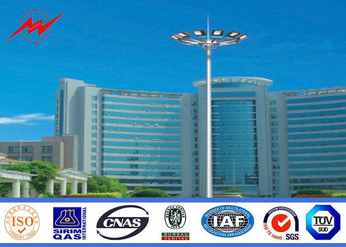 30M Polygonal Monopole MPH High Mast Lighting Pole For Football Stadium ...
