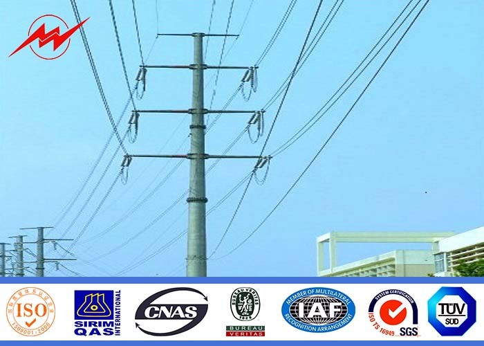 Philippines NGCP Steel Utility Power Poles 80 ft / 90 ft For Power ...