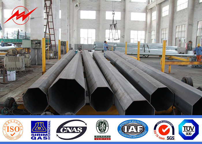 10m Height Bitumen Floodlight Pole For High Voltage Transmission Line