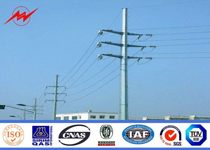 17m Galvanized Power Transmission Poles ASTM A123 Grace 65 Steel Pipe ...