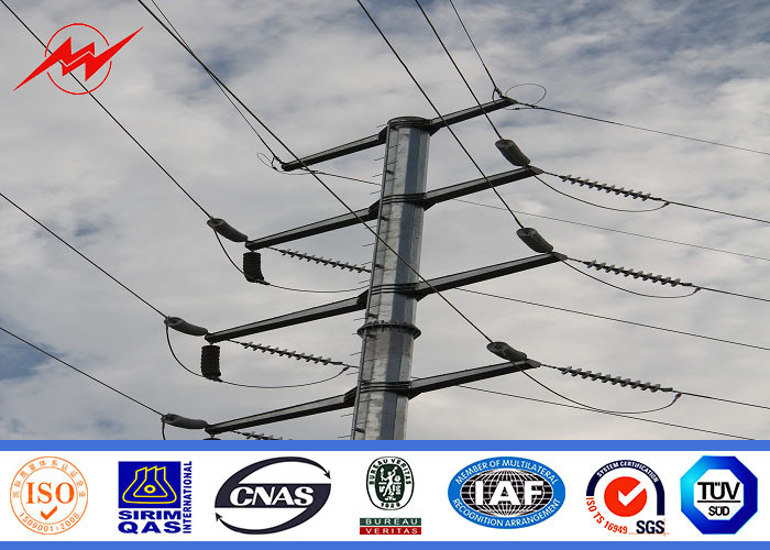 11kv to 69kv Galvanized Utility Power Poles For Overhead Electrical ...