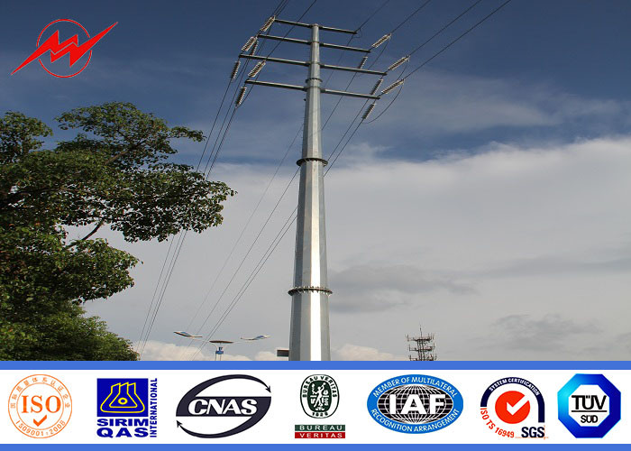 8M 1200Dan Electricity Utility Steel Poles Distribution Line Poles For ...