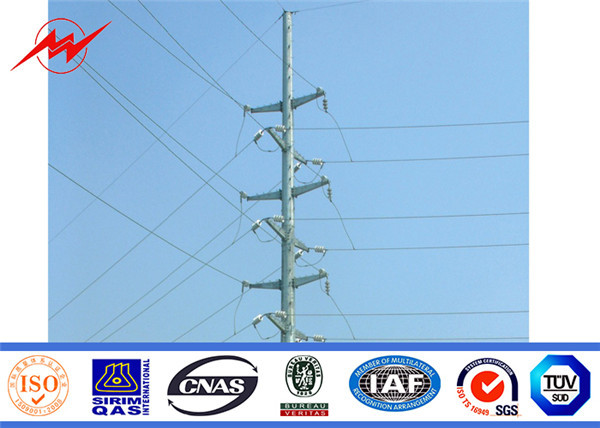 11KV 33KV Octagonal Steel Transmission Tubular Pole With FIberglass ...