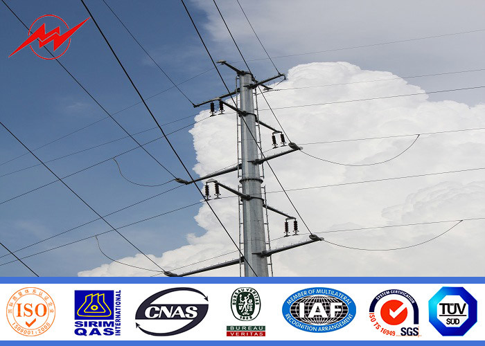 High Voltage Galvanized Power Transmission Poles For Electrical Line ...