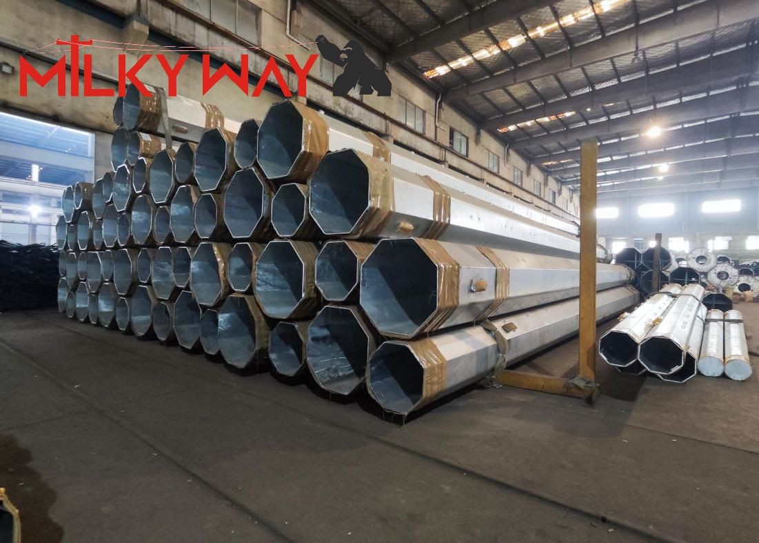 Galvanized Steel Power Pole with 15 Years Warranty