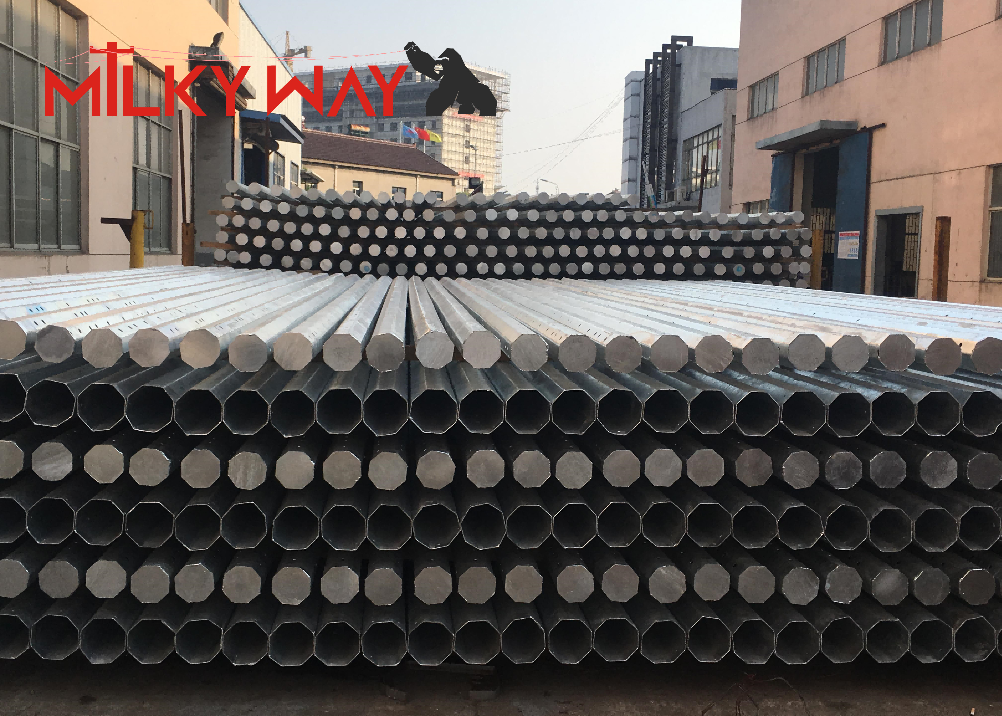 12m Gr65 Octagonal Electrical Steel Utility Poles with Hot Dip ...
