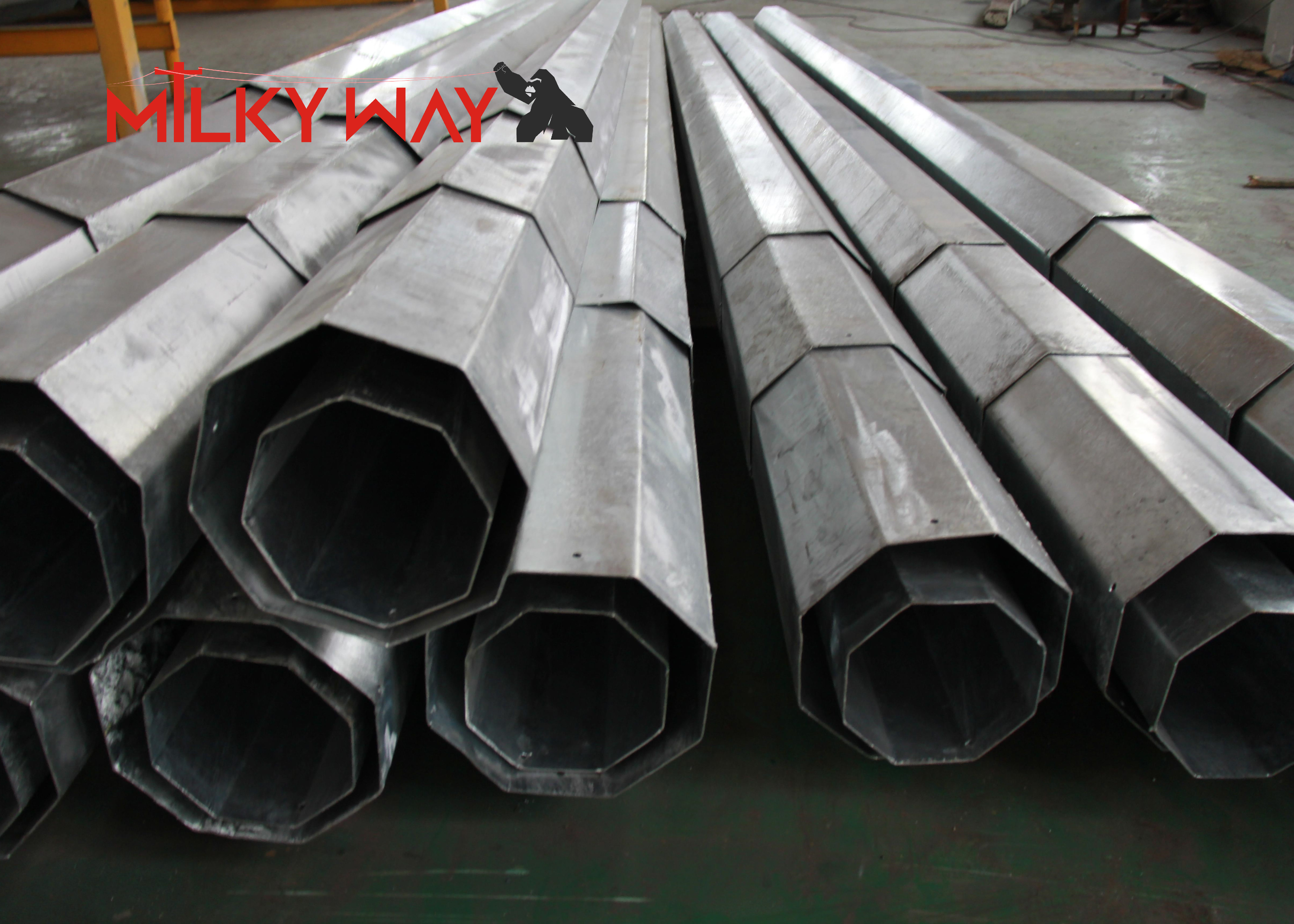 12m Gr65 Octagonal Electrical Steel Utility Poles with Hot Dip ...