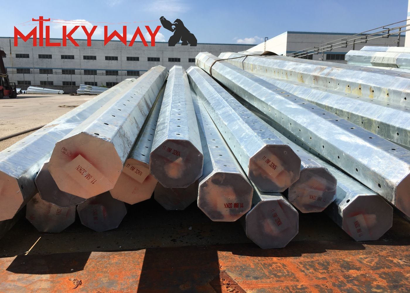 30ft 66kv Steel Utility Pole for Power Transmission Line with Double ...