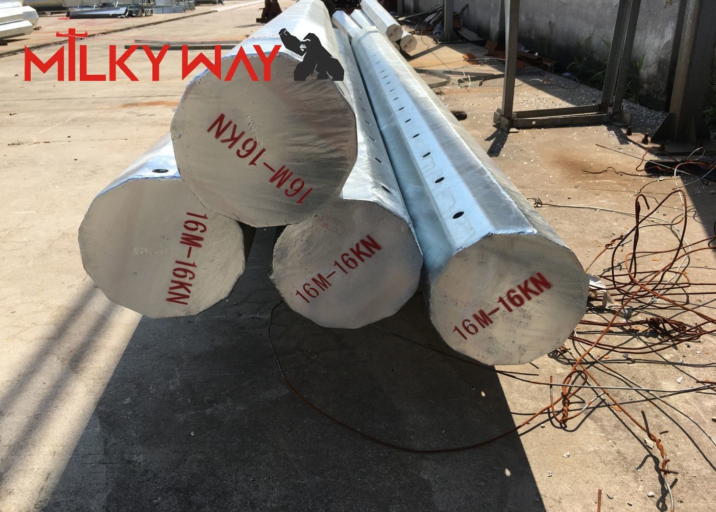 138KV Galvanized Steel Pole with Earthquake Resistance