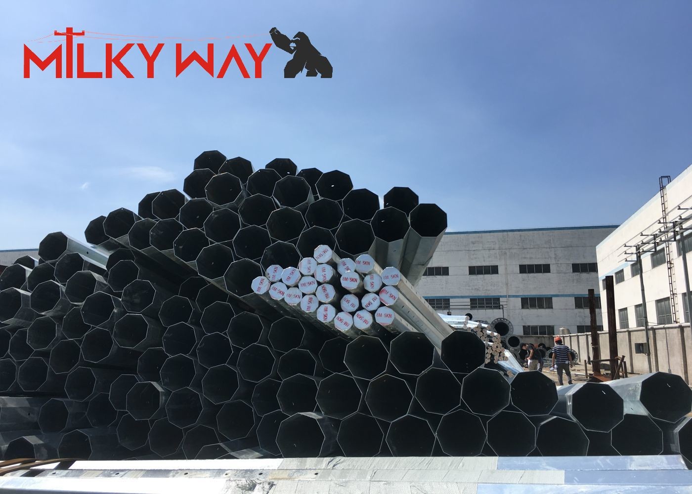 15m Galvanized Steel Utility Poles - 850kg Load Capacity