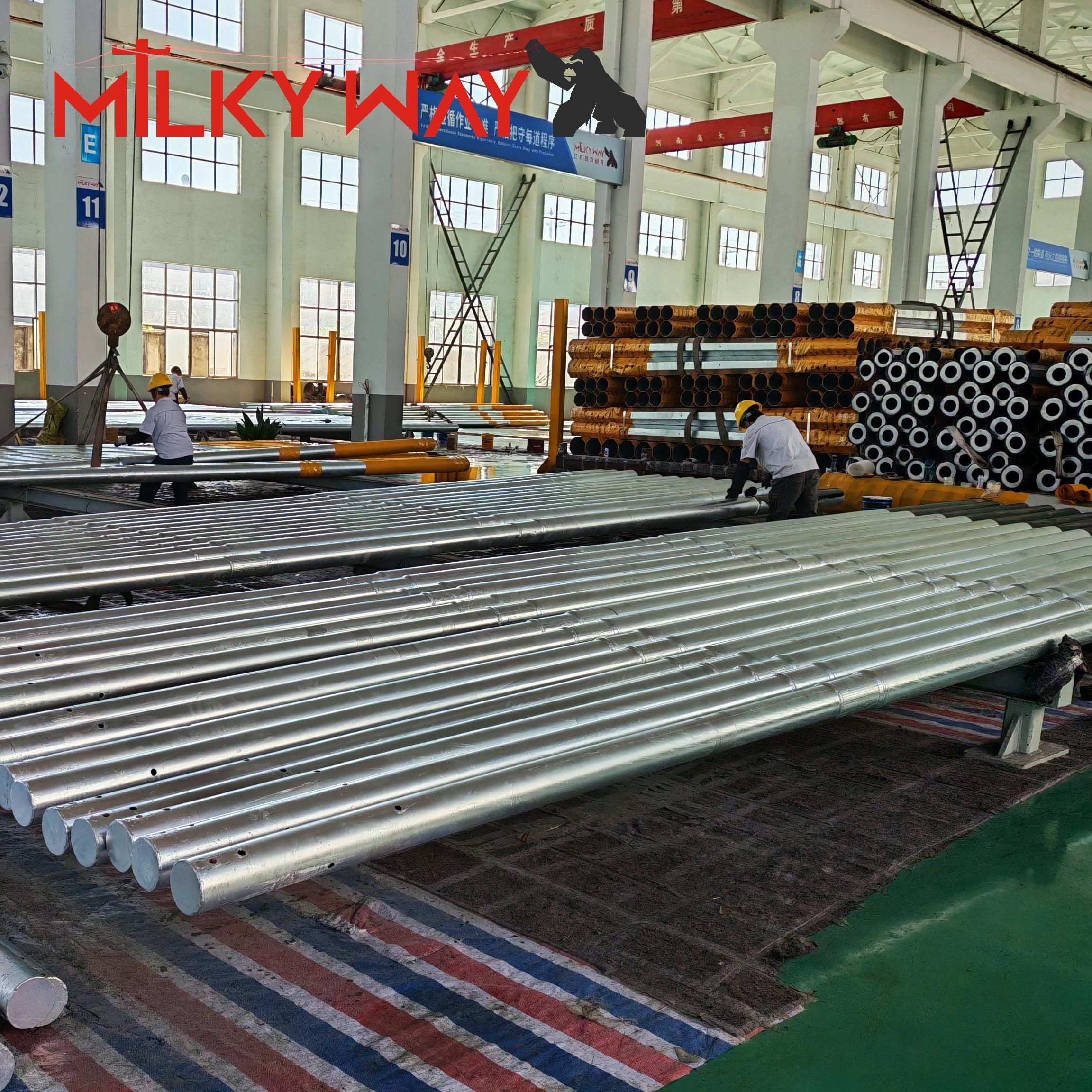 11-Meter Hot-Dip Galvanized Octagonal Power Distribution Pole with AWS ...
