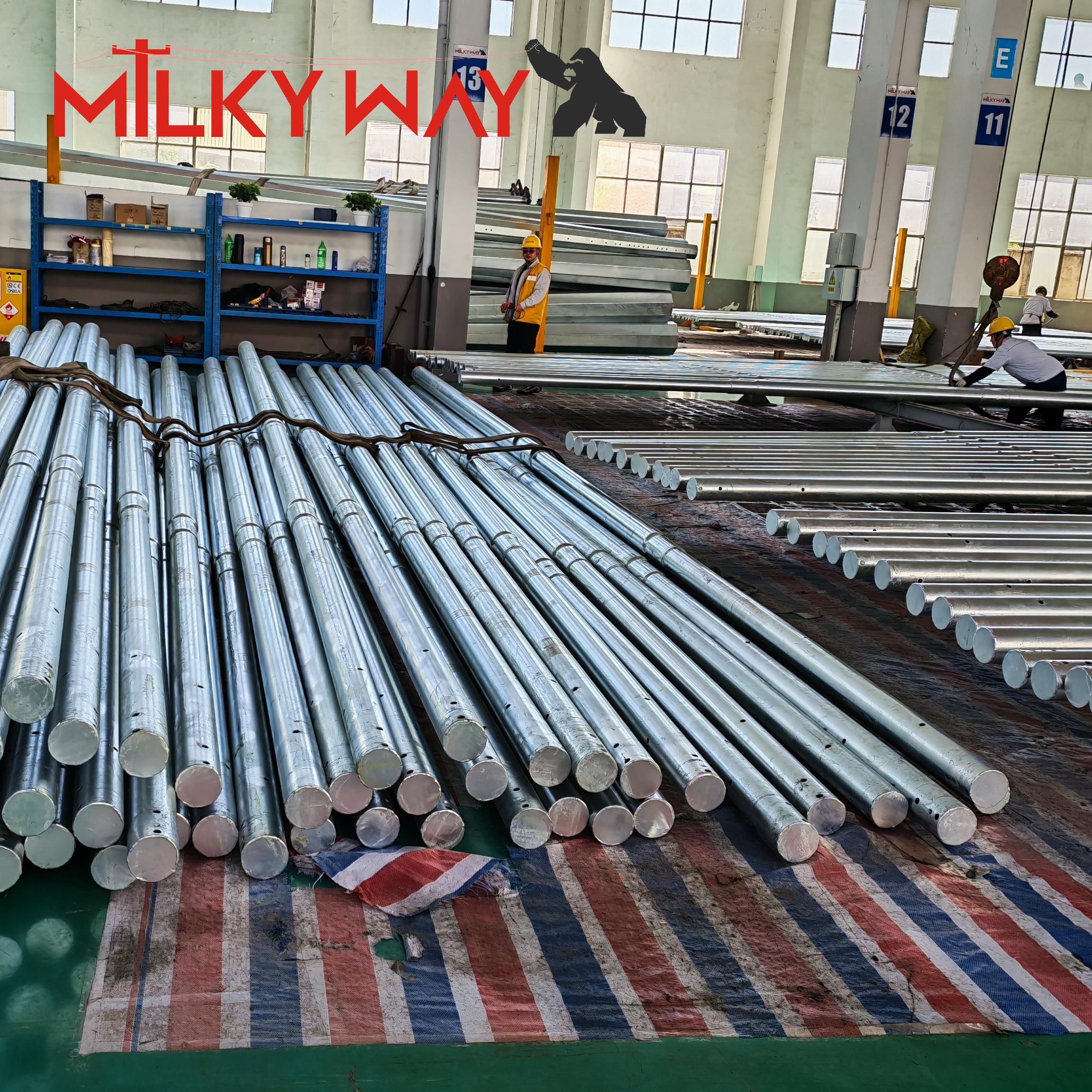 11-Meter Hot-Dip Galvanized Octagonal Power Distribution Pole with AWS ...