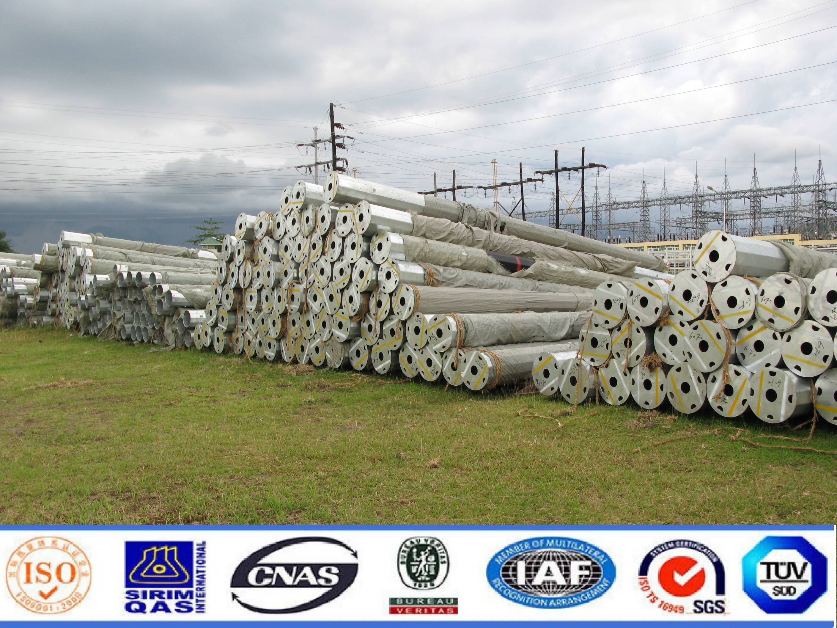 35FT Power Distribution Pole For Philippines Project With Octagonal ...