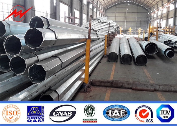 Grade 65 Steel 60 Ft Height Galvanized Electric Pole For 138kv ...