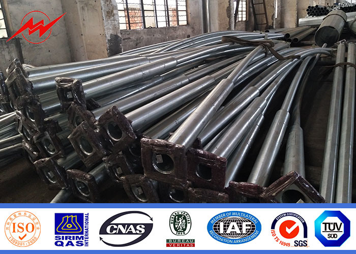 ISO Approval 5-20m Bent Street Lighting Poles In RAL Standard Color